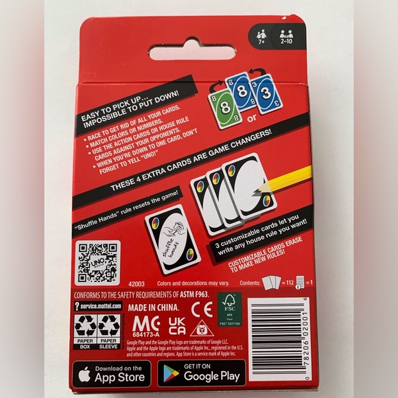 Mattel | Toys | Uno Classic Card Game Get Wild 4 Uno Customizable Wild ...
